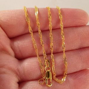 Jewelry | 18k Yellow Gold Filled Water Wave Chain Necklace 18 | Poshmark